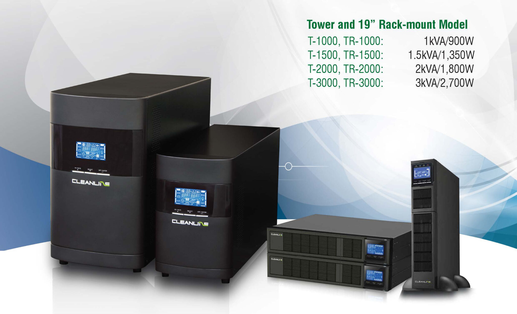 CLEANLINE UPS True On-Line Double Conversion Design เครื่องสำรองไฟฟ้า ...